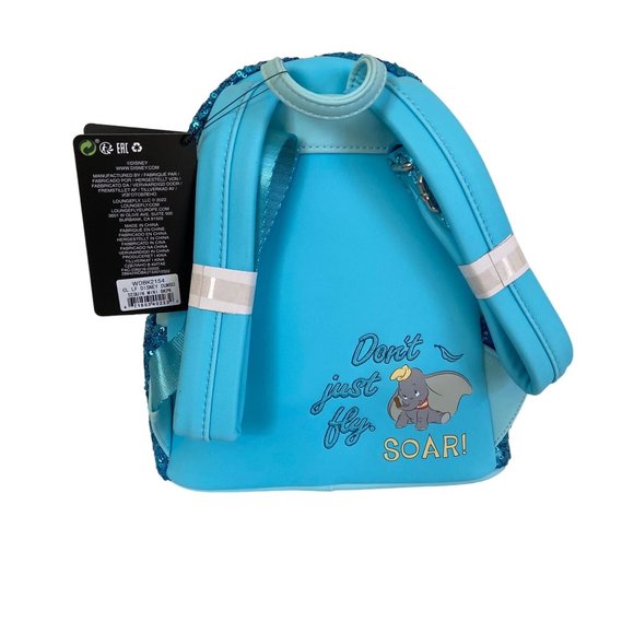 Loungefly | Bags | Loungefly Disney Dumbo Blue Sequins Mini Backpack ...